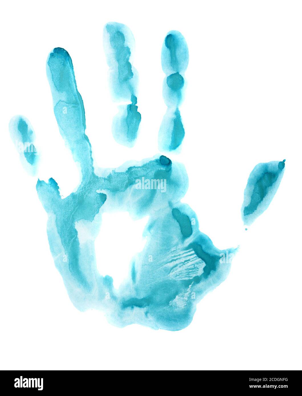 Blue hand print Stock Photo - Alamy