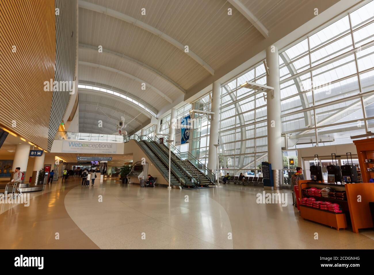 San Jose, California - April 11, 2019: Terminal B of San Jose Airport ...