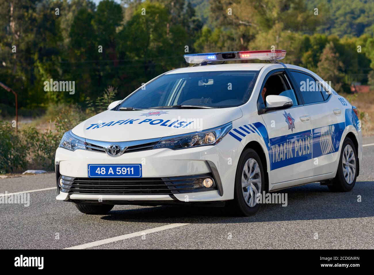 Turkish traffic police car on a highway Stock Photo - Alamy