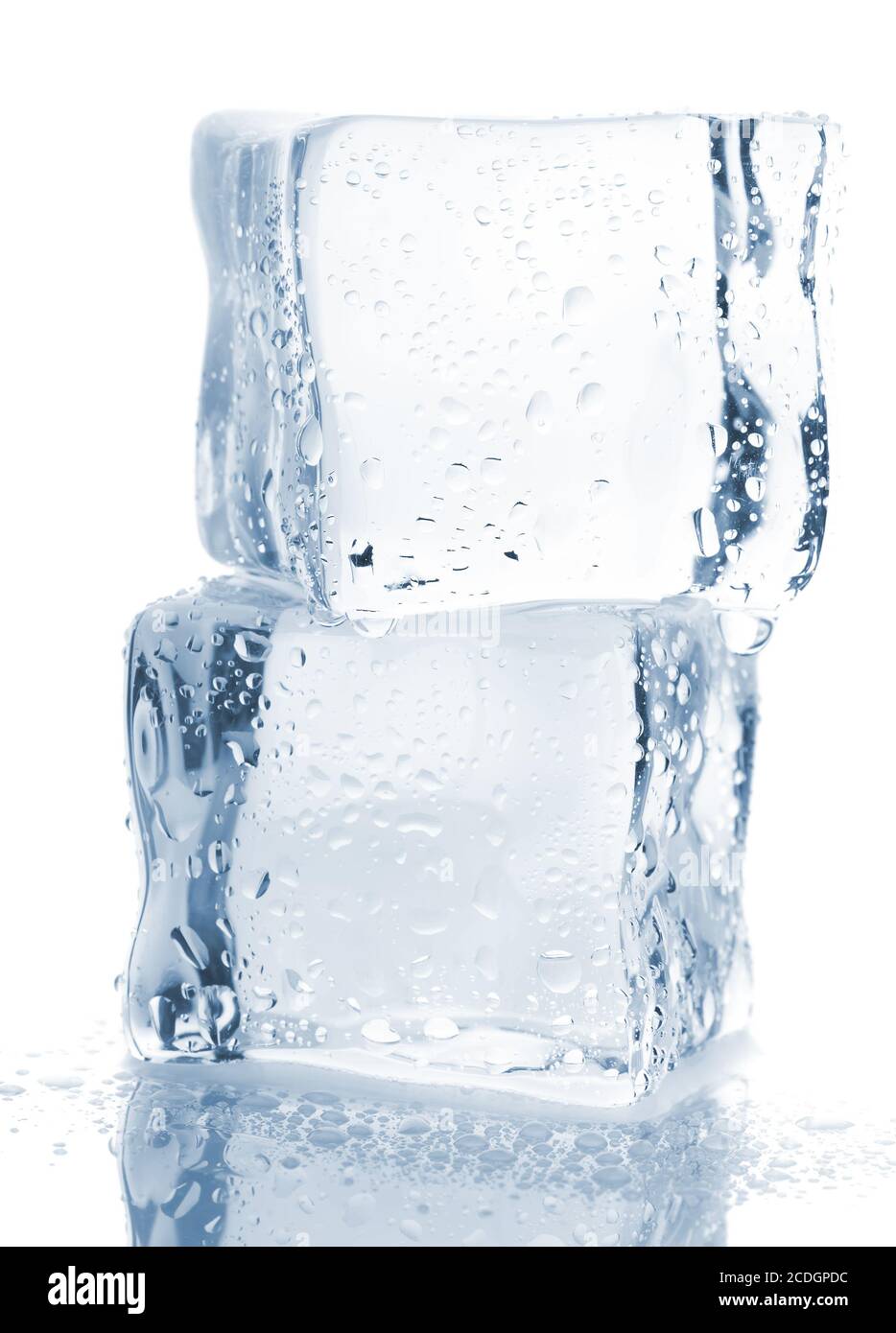 Two ice cubes with water drops Stock Photo - Alamy