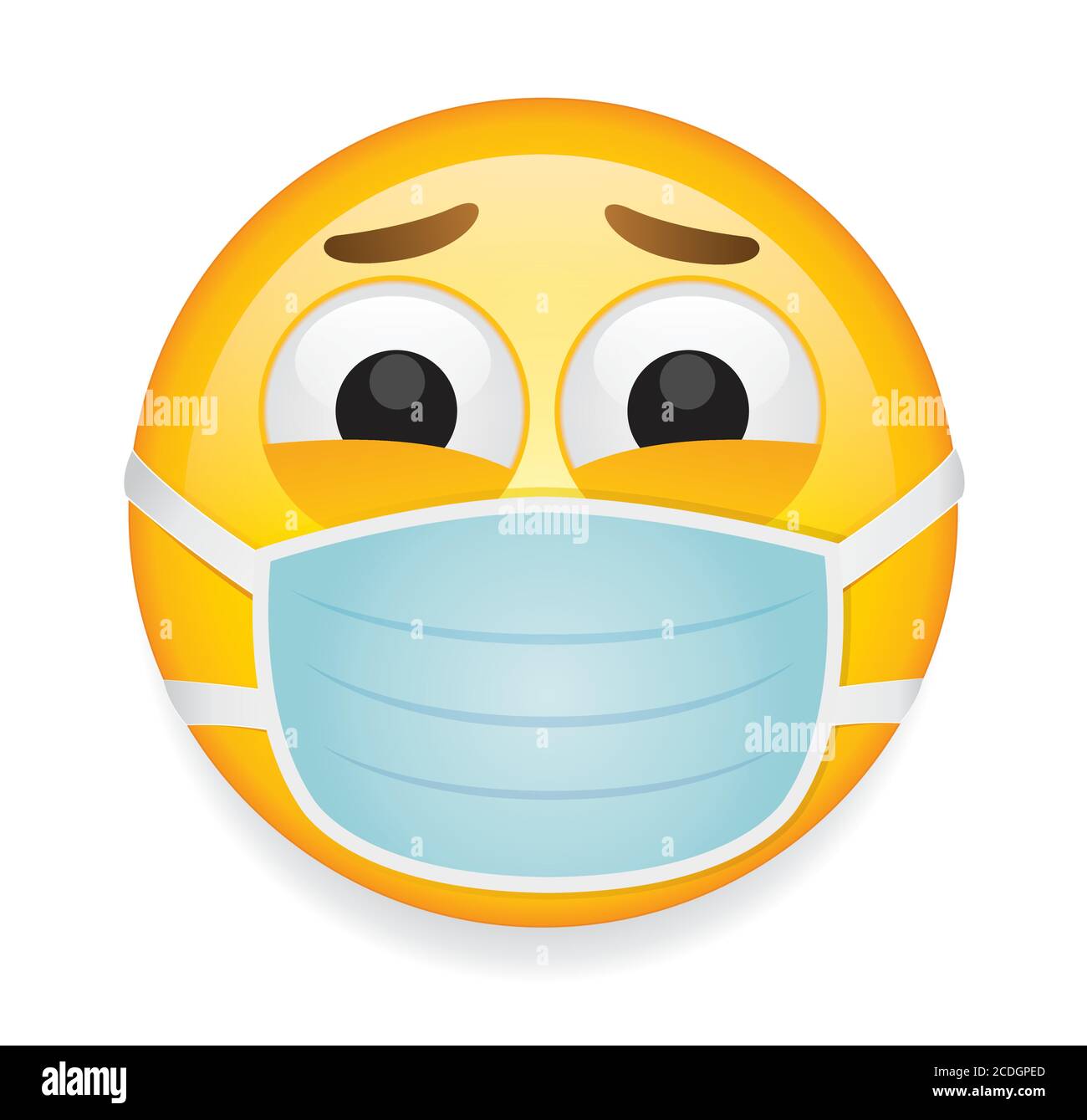 High quality emoticon on white background. Emoticon with medical mask ...