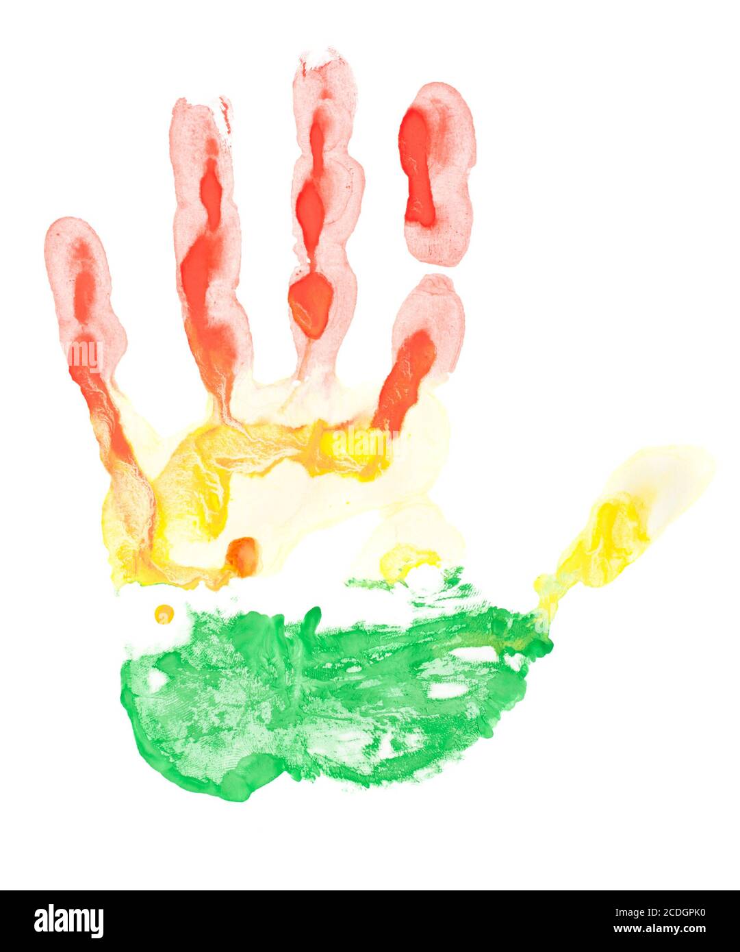 Colored hand print on white background Stock Photo - Alamy