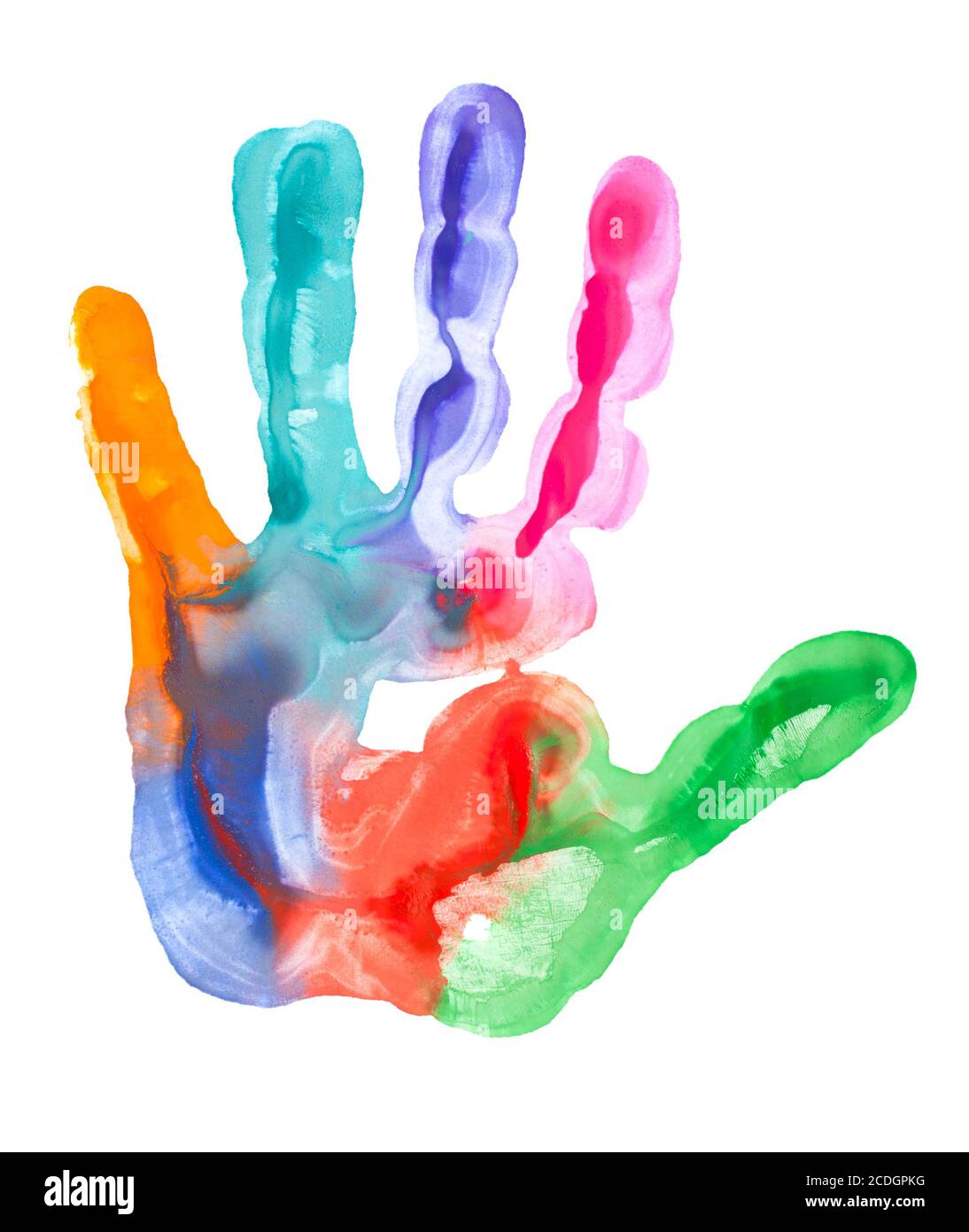 Colored hand print Stock Photo - Alamy