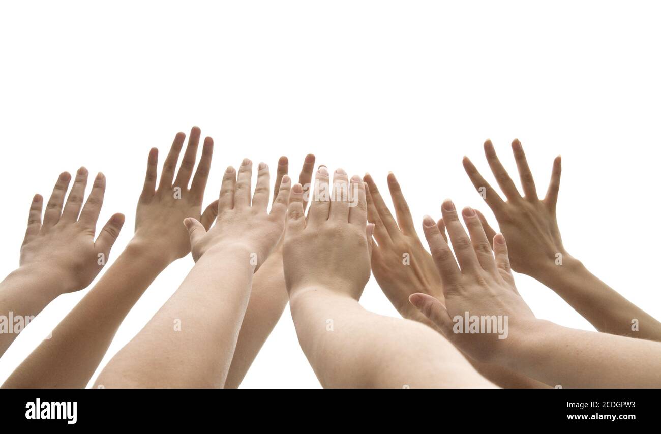 Hands Lifted Up High Resolution Stock Photography and Images - Alamy