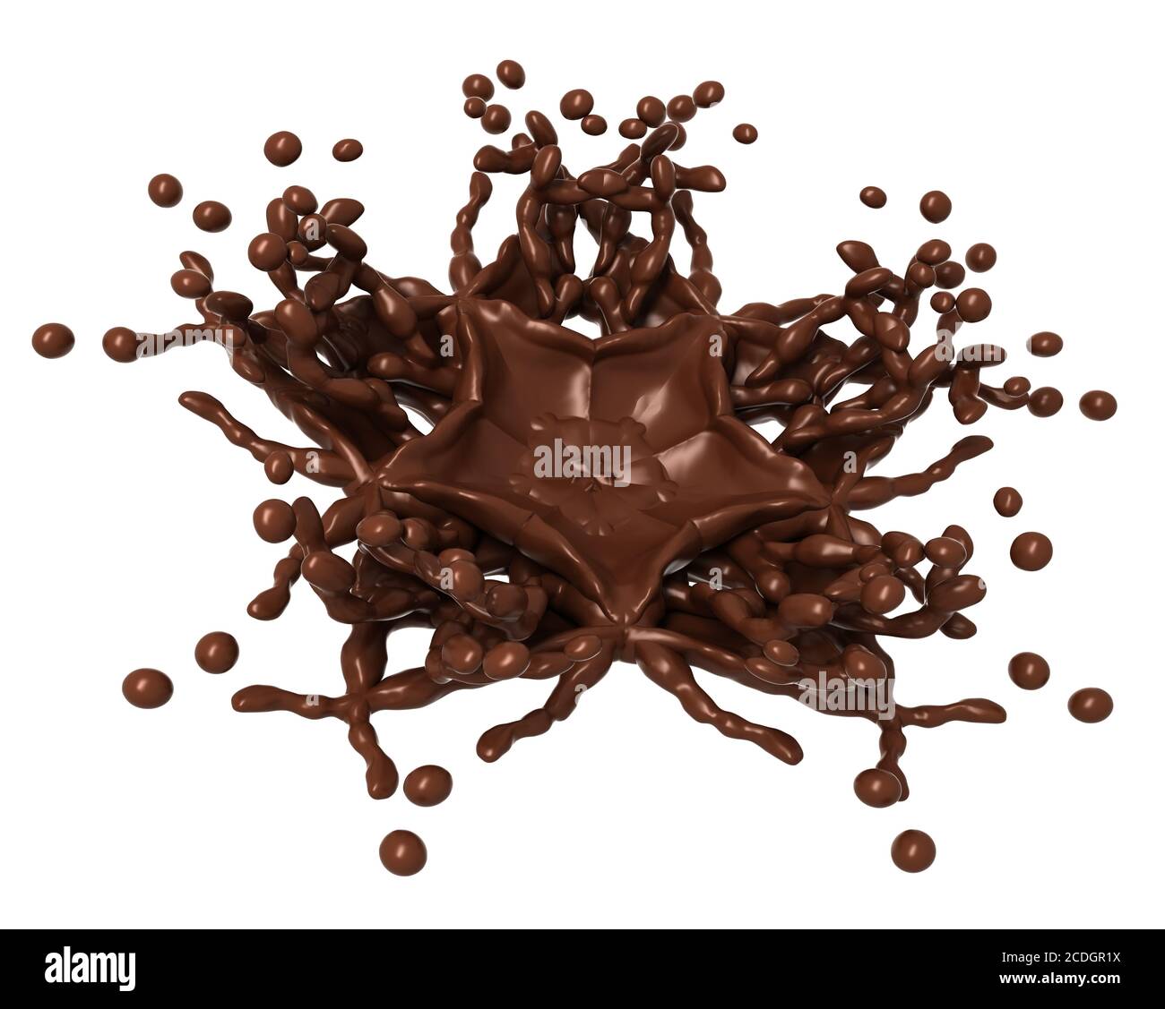 Chocolate Splash: Liquid shape with drops Stock Photo - Alamy