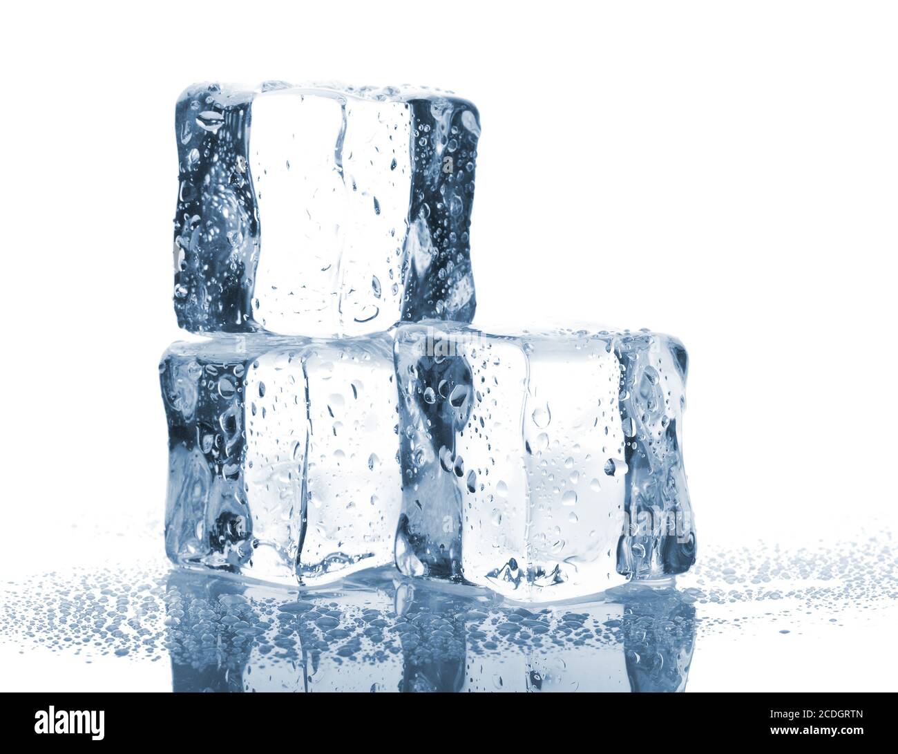 Three ice cubes with water drops Stock Photo - Alamy