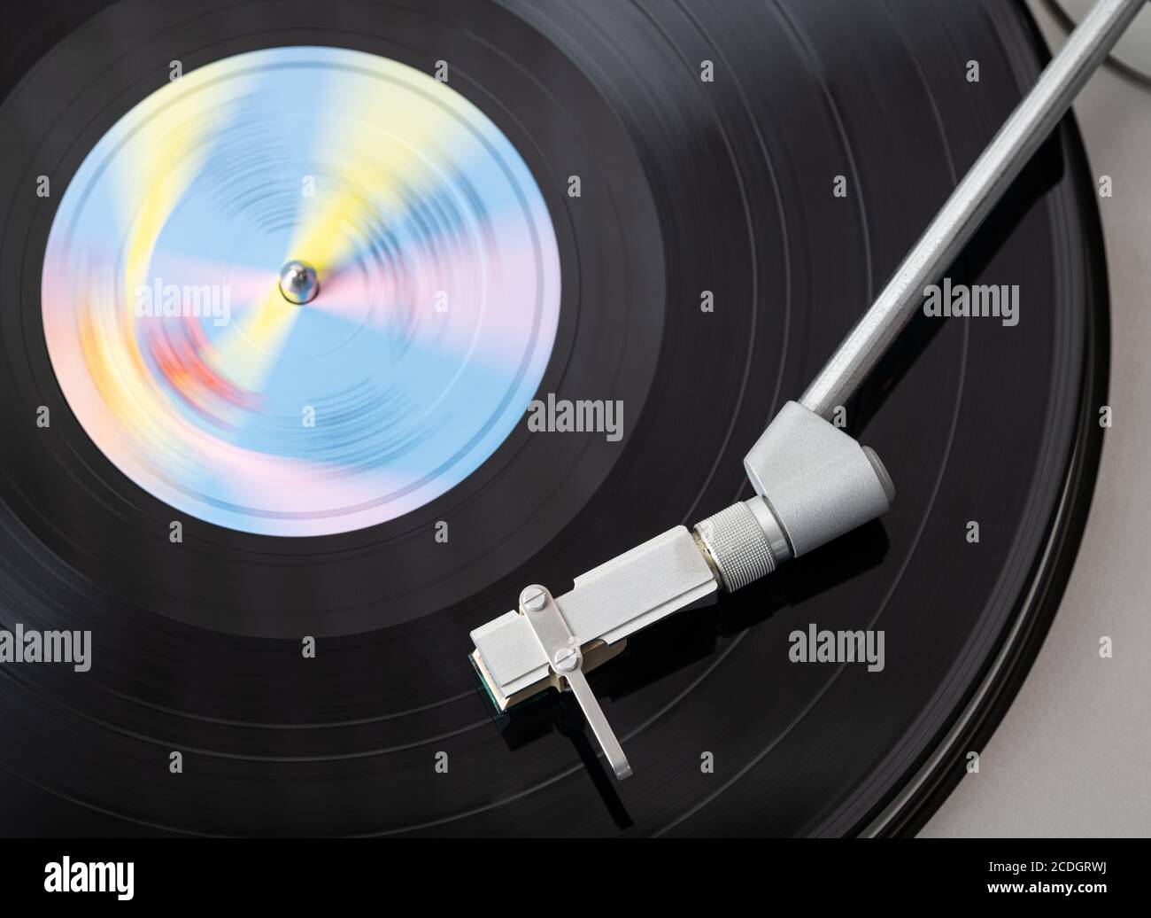 Vinyl Record Playing on a Record Player Stock Photo - Alamy