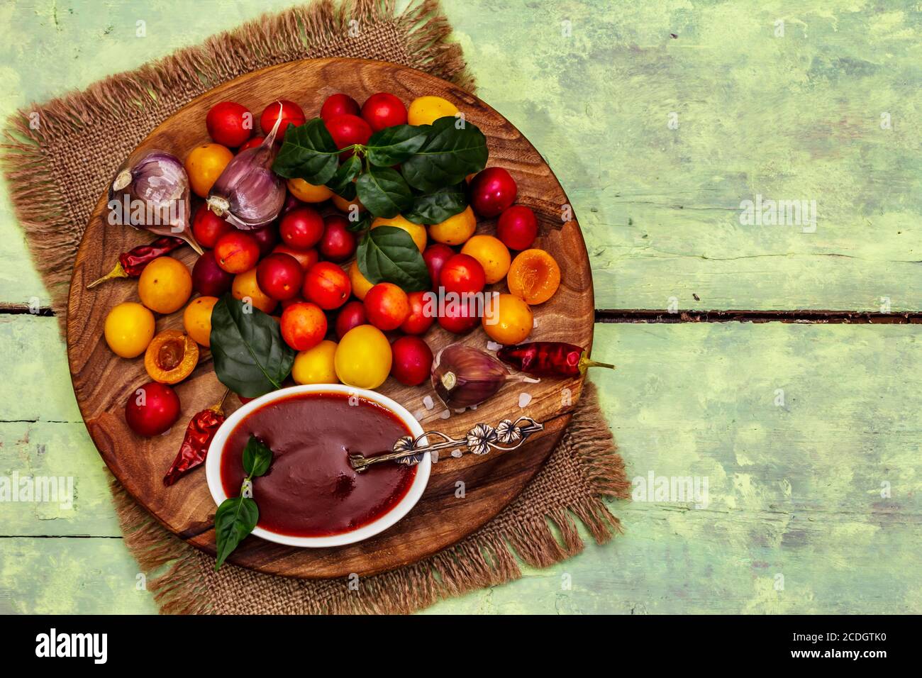Tkemali Georgian cherry plum sauce with garlic and hot pepper ...
