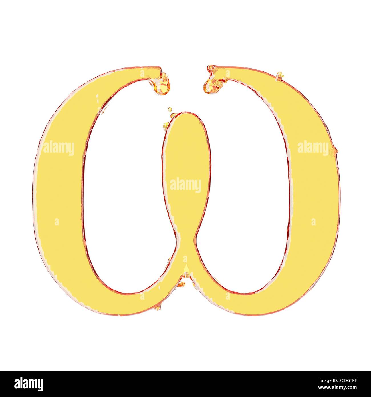 Golden omega sign on an isolated background. 3D rendering Stock Photo ...