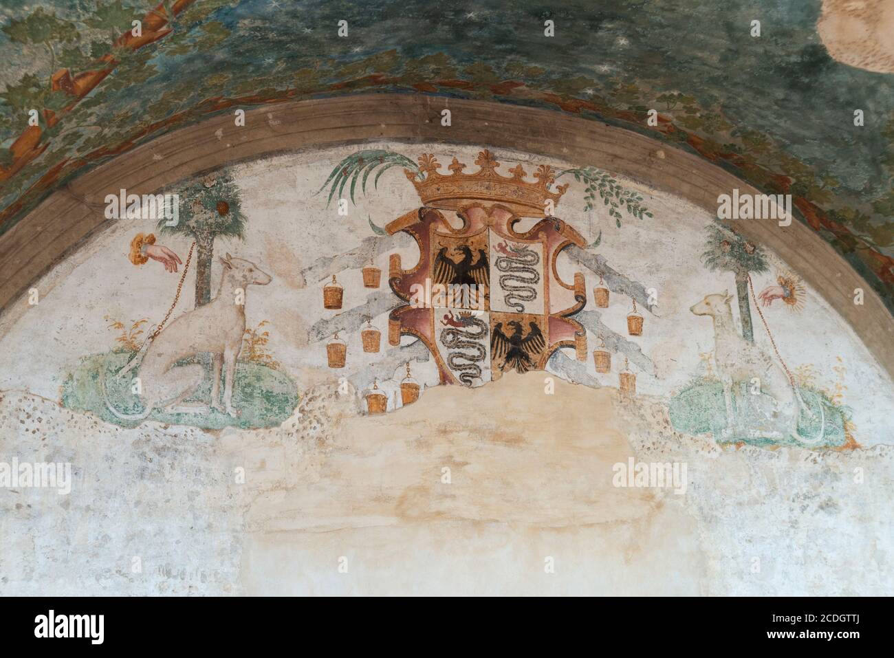 Italy, Lombardy, Soncino, Rocca Sforzesca, Castle, Sforza Family Coat ...