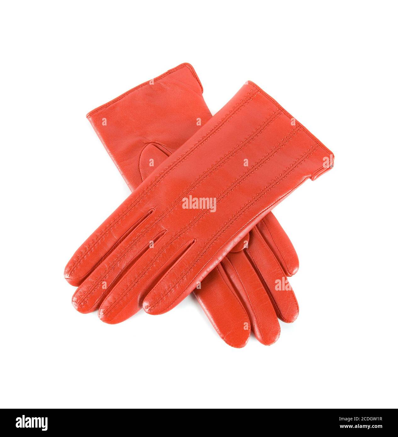 red female leather gloves Stock Photo - Alamy