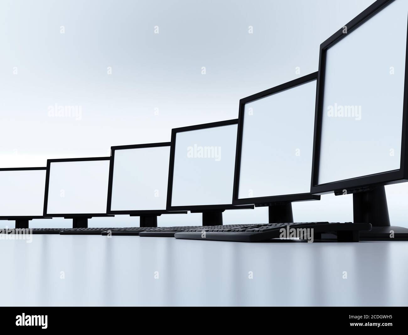 Some modern computers connected Stock Photo - Alamy