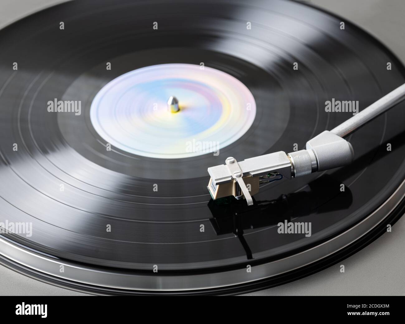 Vinyl Record Playing on a Record Player Stock Photo - Alamy