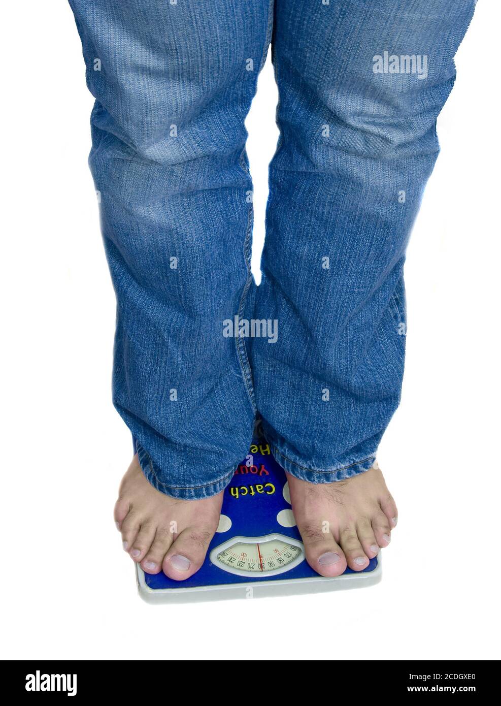 feet and weight scale isolated on white background Stock Photo - Alamy
