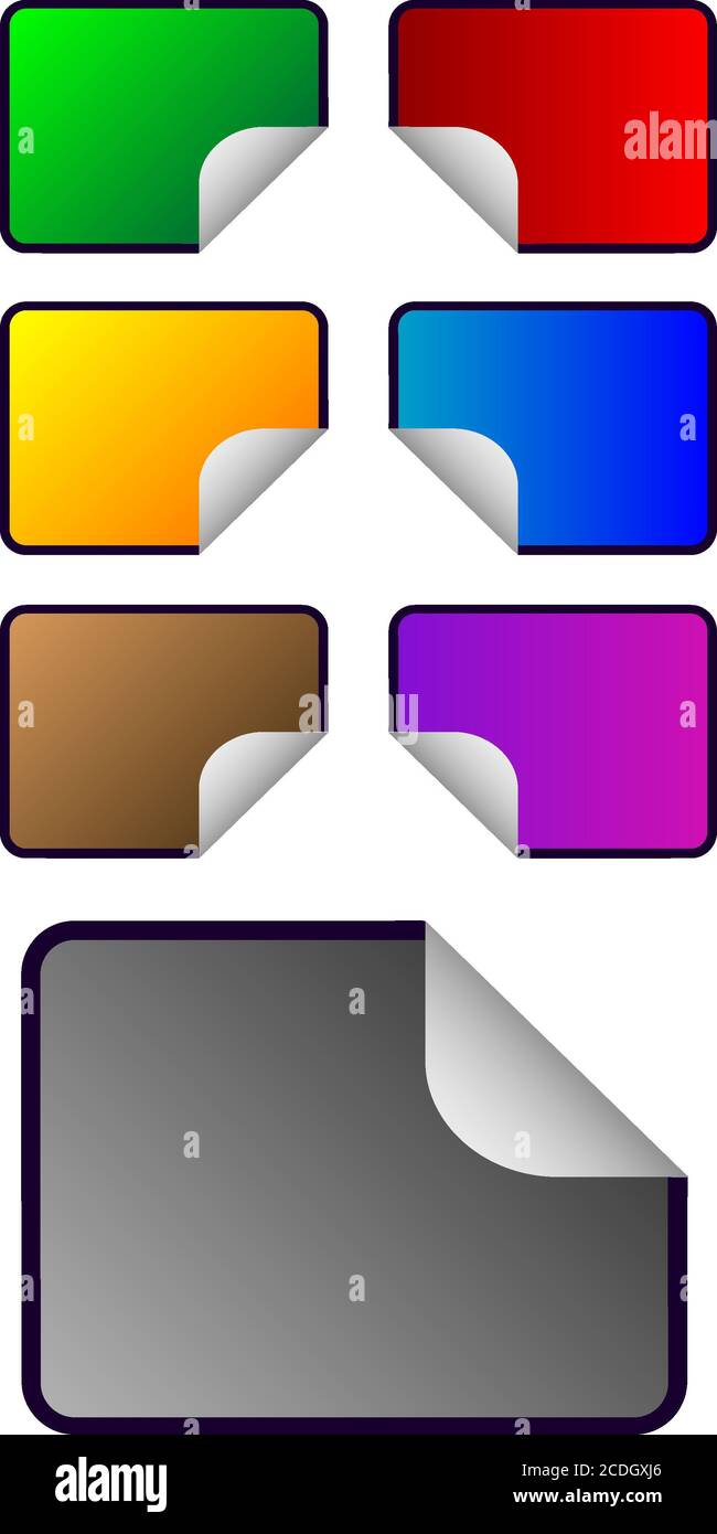Vector rectangular shaped stickers Stock Photo - Alamy