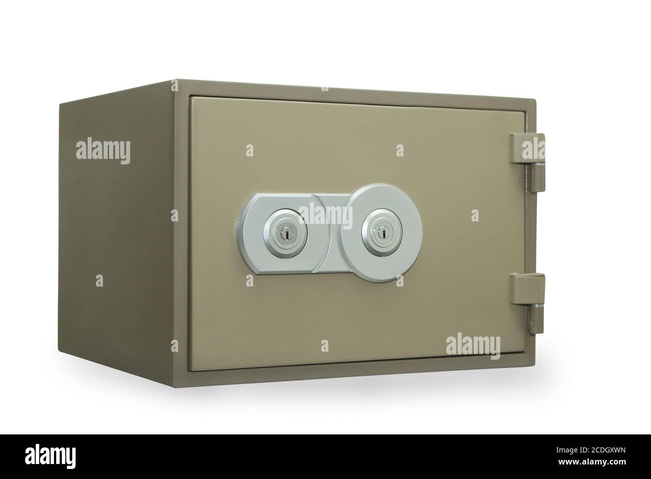 Metal safe isolated on white Stock Photo - Alamy