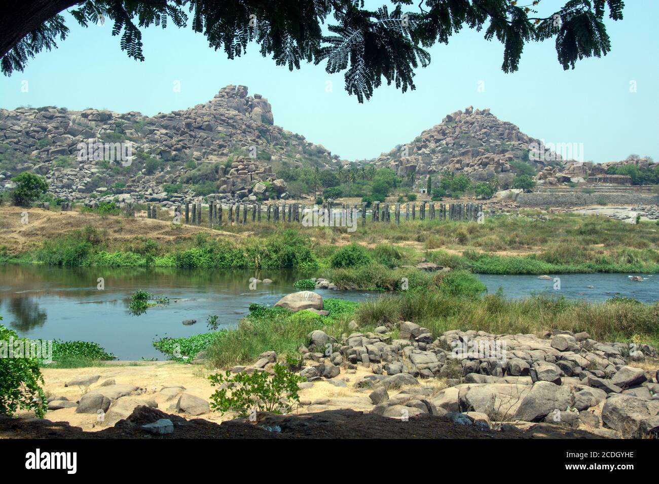 landscape and tungabhadra river Stock Photo - Alamy