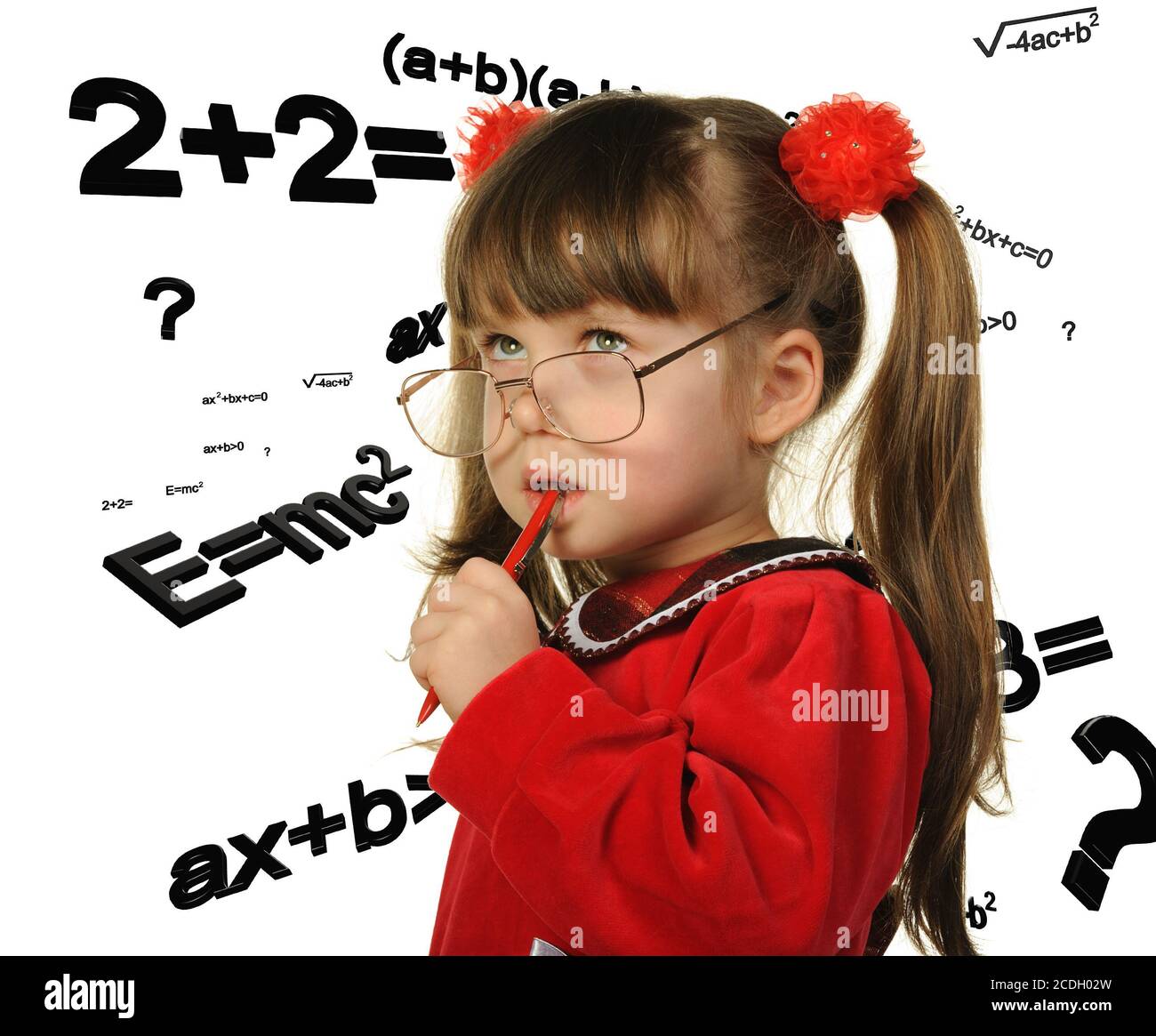 The girl and mathematical formulas Stock Photo - Alamy