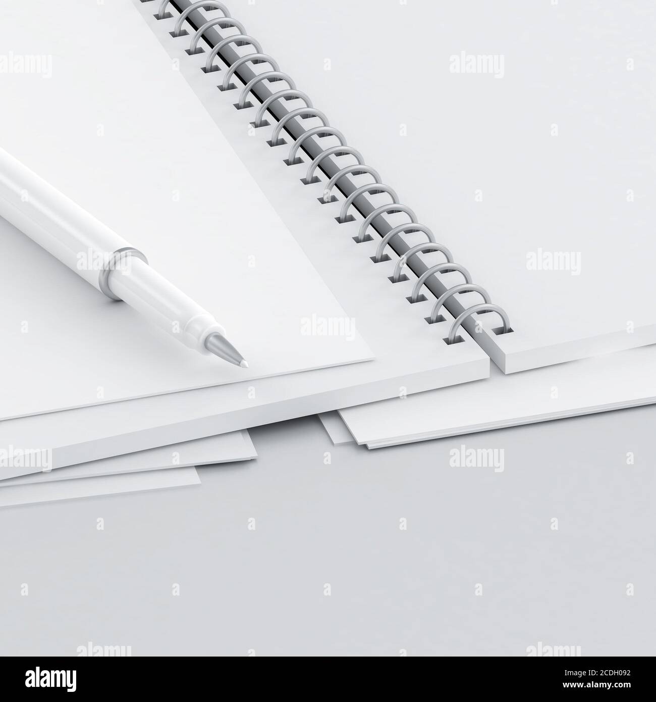 modern beautiful pen and paper in light tones for Stock Photo - Alamy