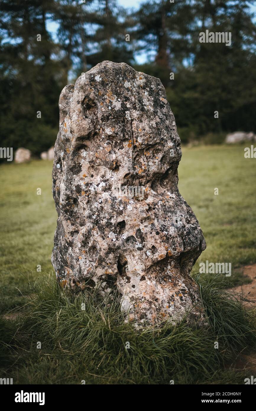 The Rollright Stones in Oxfordshire. These are ancient standing stones ...