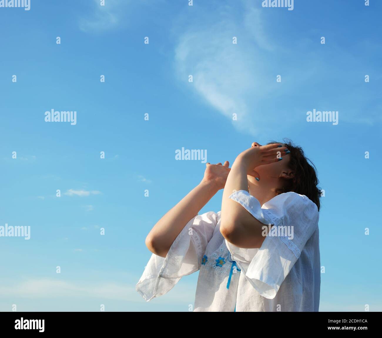 The shouting woman Stock Photo - Alamy