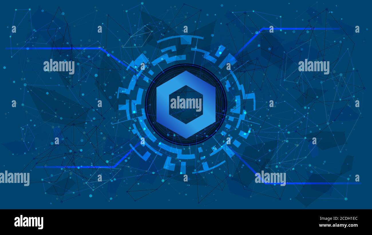 ChainLink token symbol of the DeFi project in a digital circle with a ...