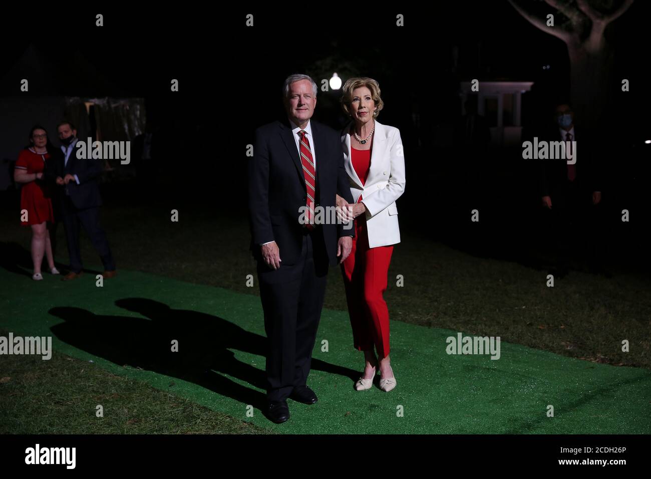 White House Chief of Staff Mark Meadows and wife Debbie leave arrive to ...