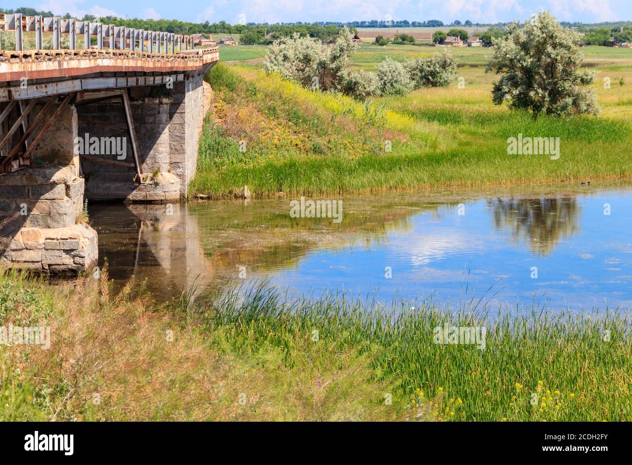 Old road bridge across small river Stock Photo - Alamy
