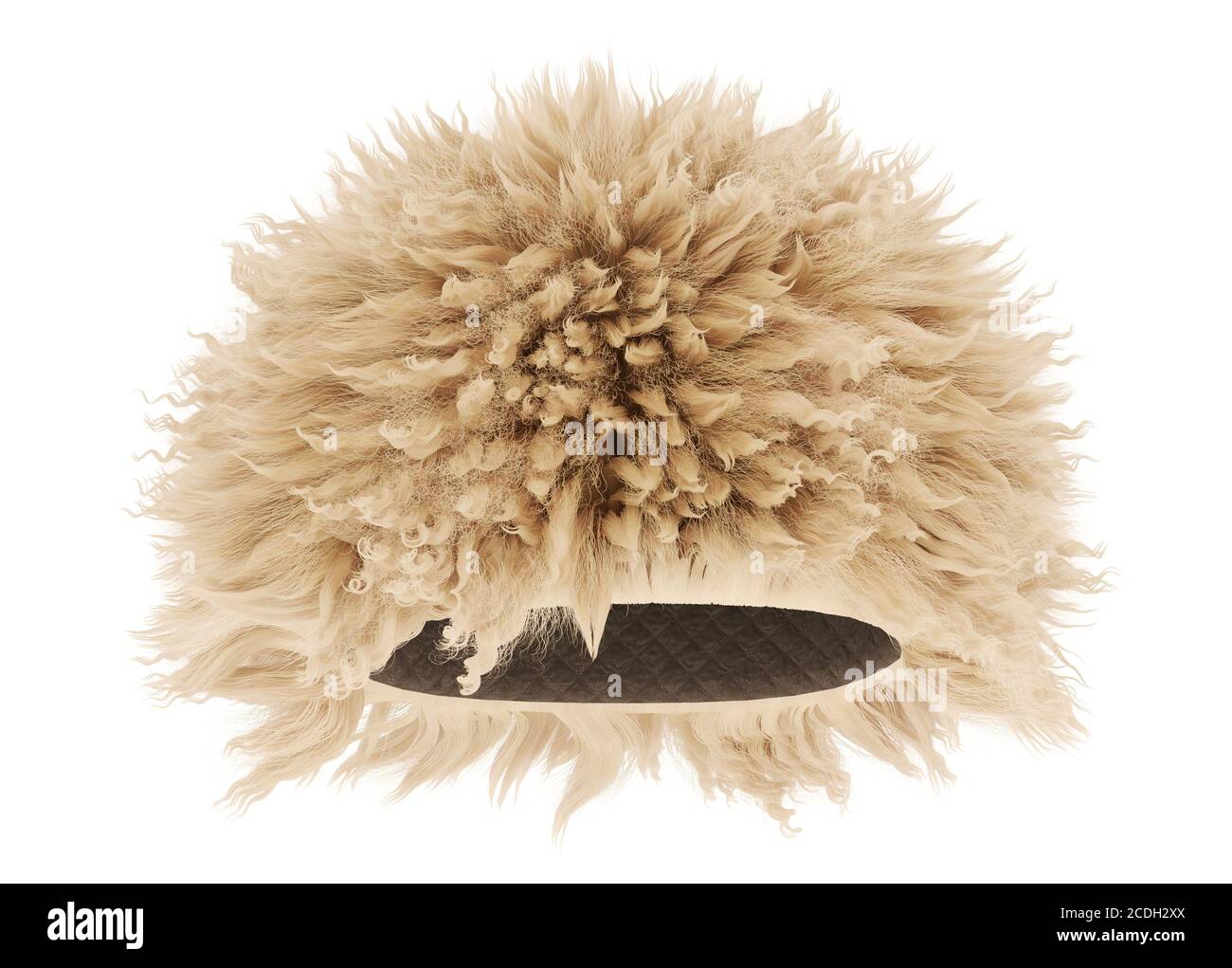 Caucasian papakha yellow on isolated background 3d rendering Stock ...