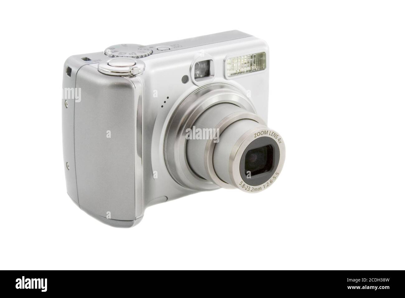 Silver digital camera isolated over white background Stock Photo - Alamy