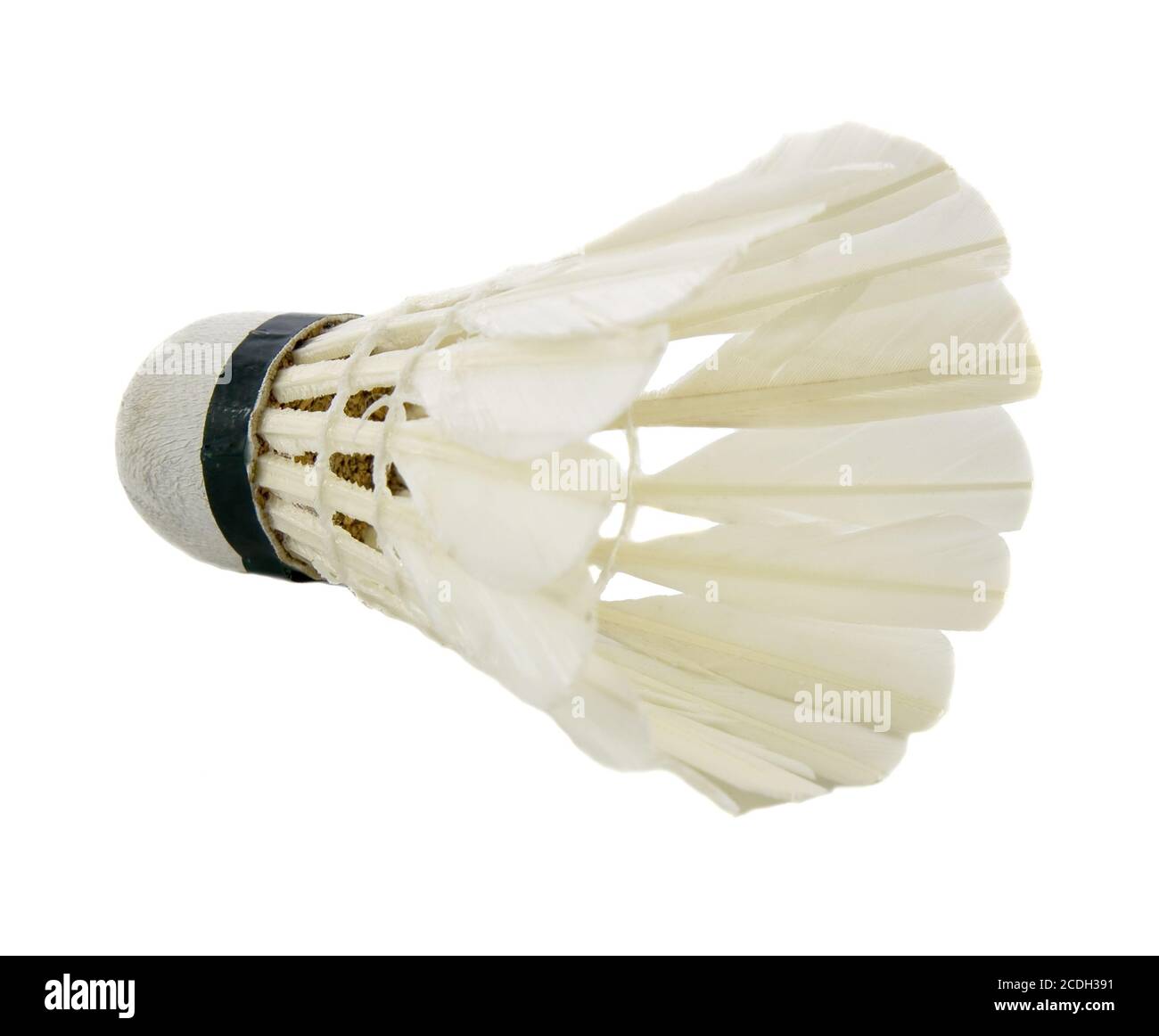 one shuttlecocks for badminton isolated over white background Stock ...