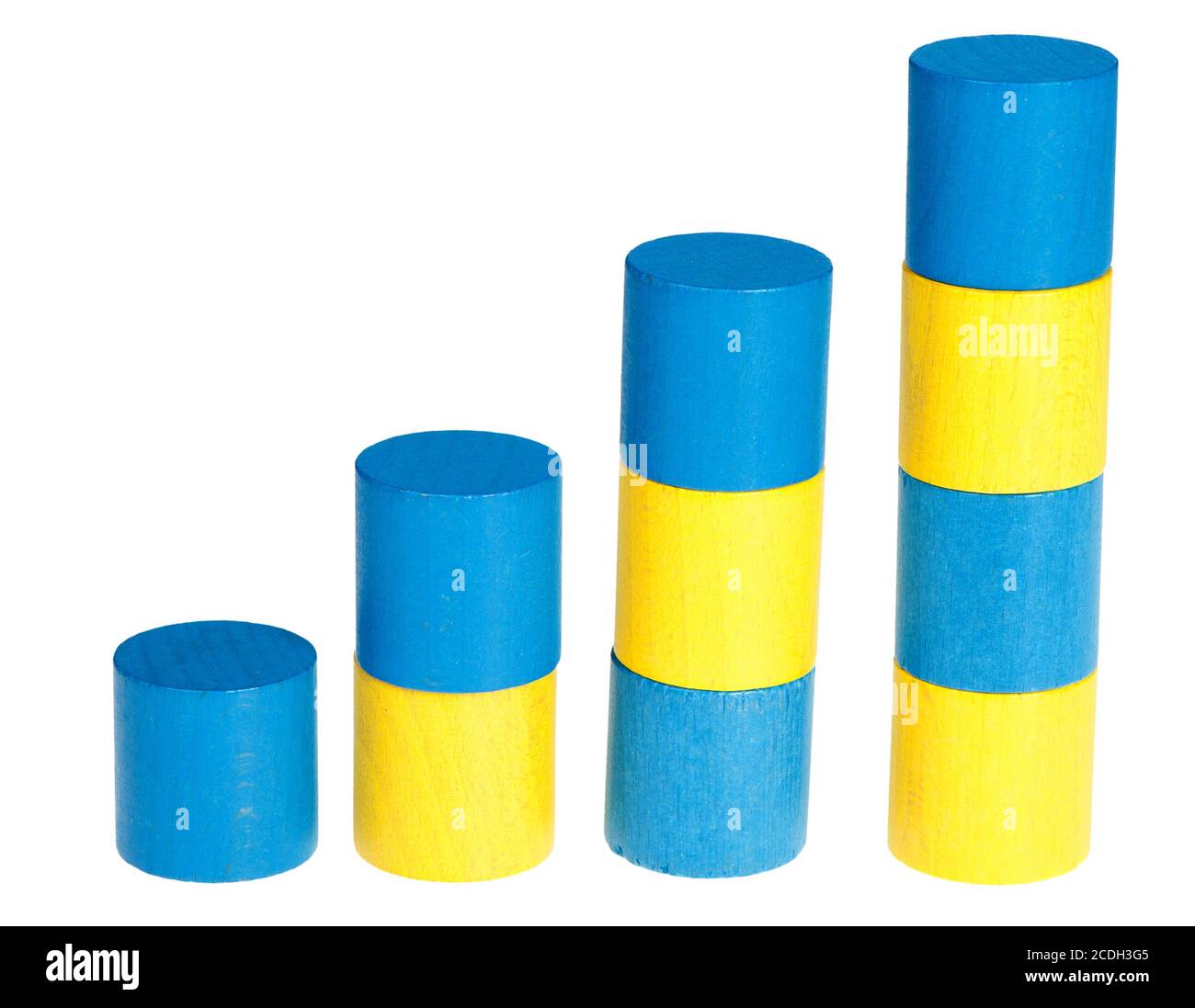 Wooden colour cylinders Stock Photo - Alamy