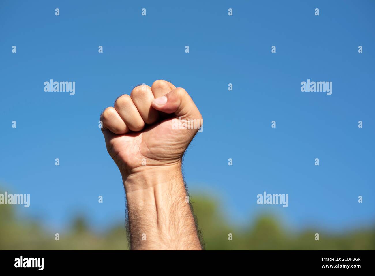 Man's clenched fist Stock Photo - Alamy