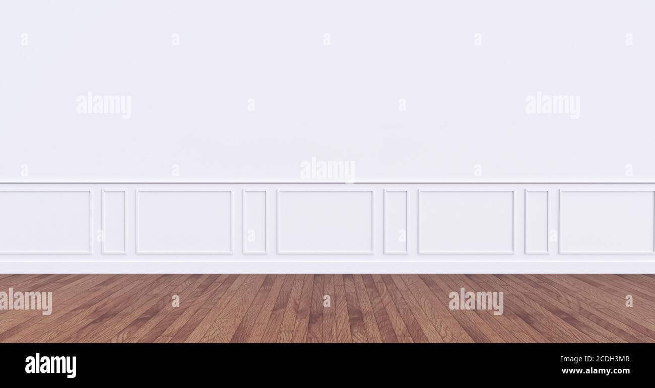 empty modern interior, blank wall 3D rendering Stock Photo - Alamy