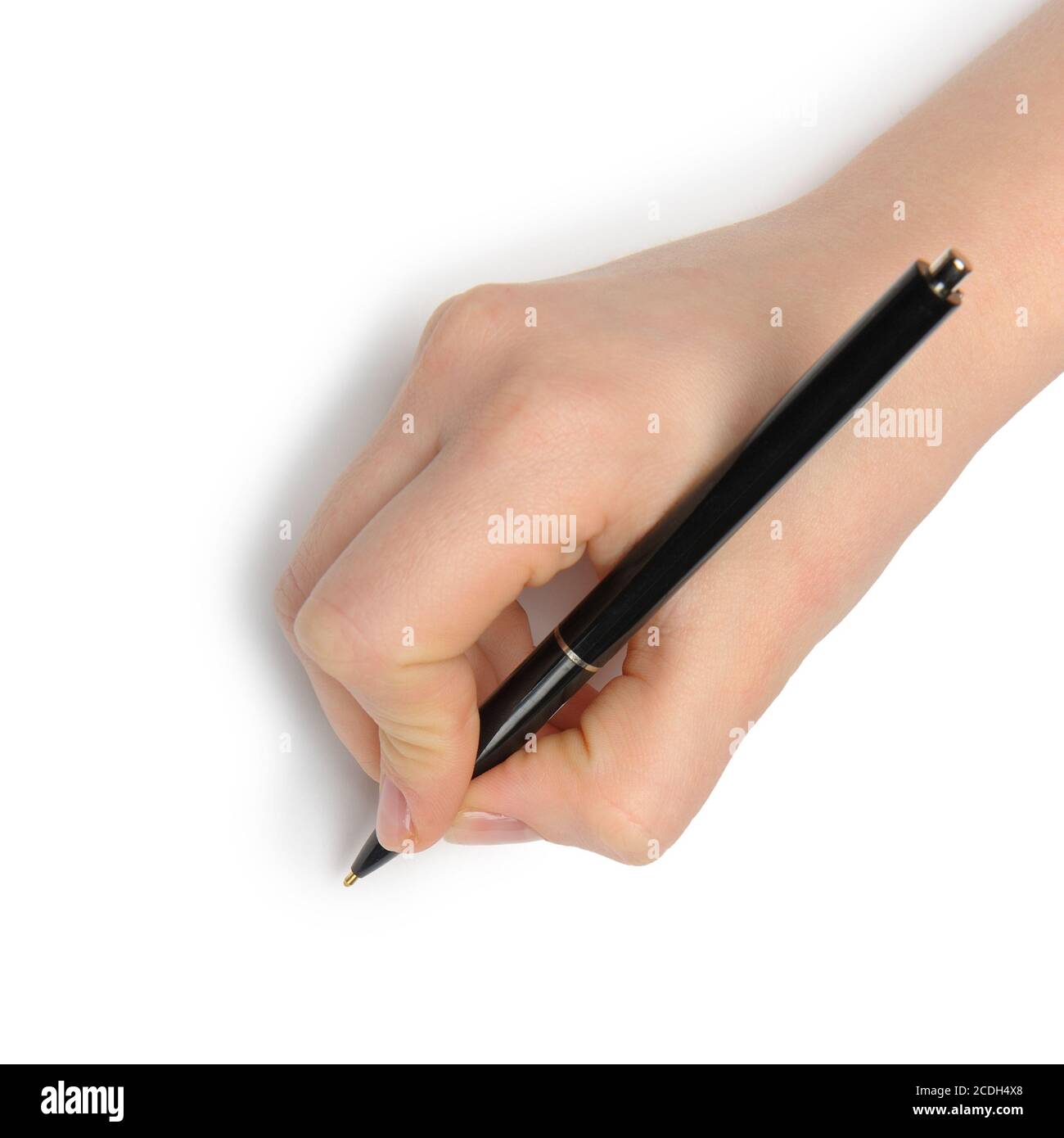 Hand with pen Stock Photo - Alamy