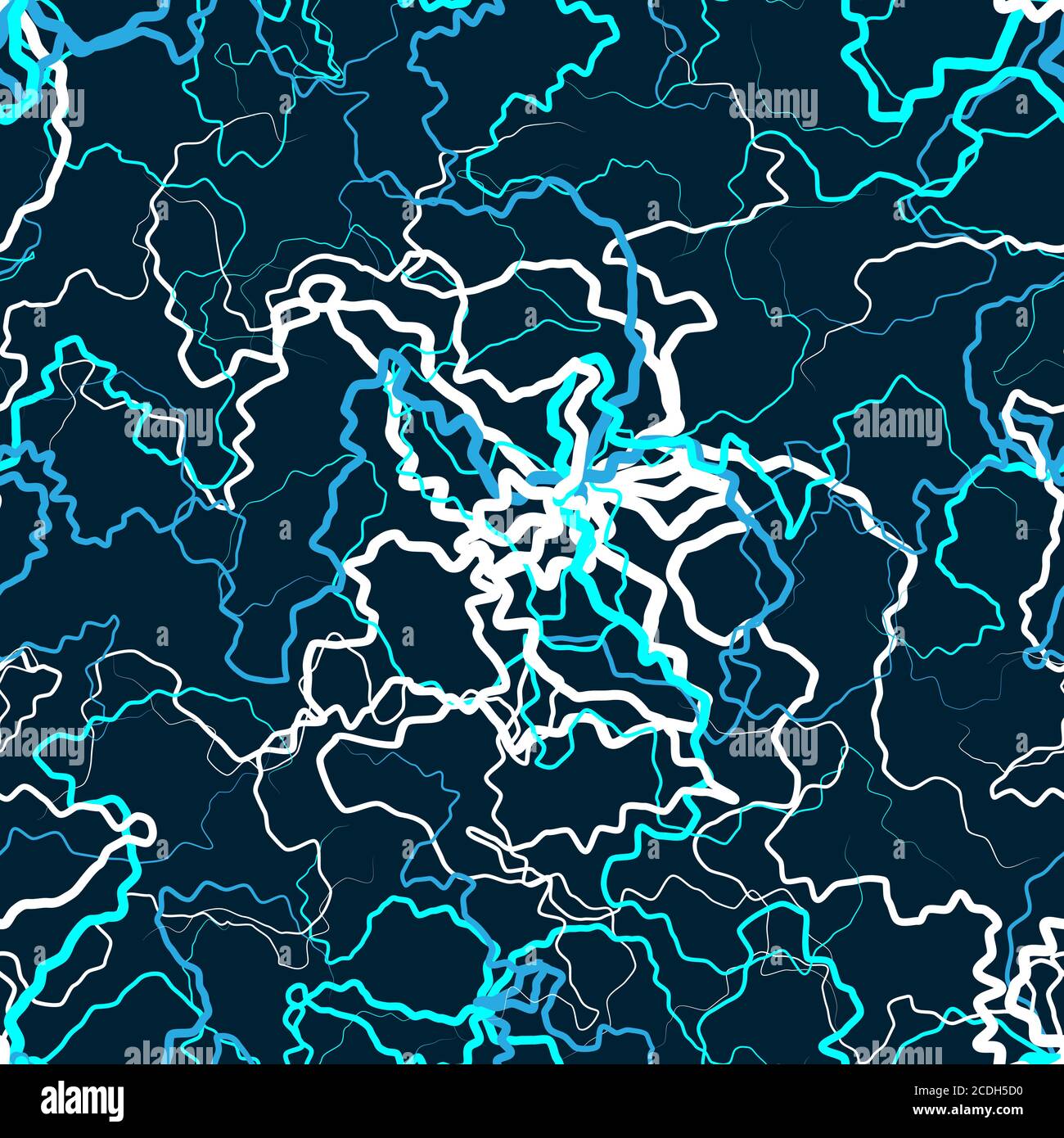 Electric lightning seamless pattern on blue, psychedelic abstract ...