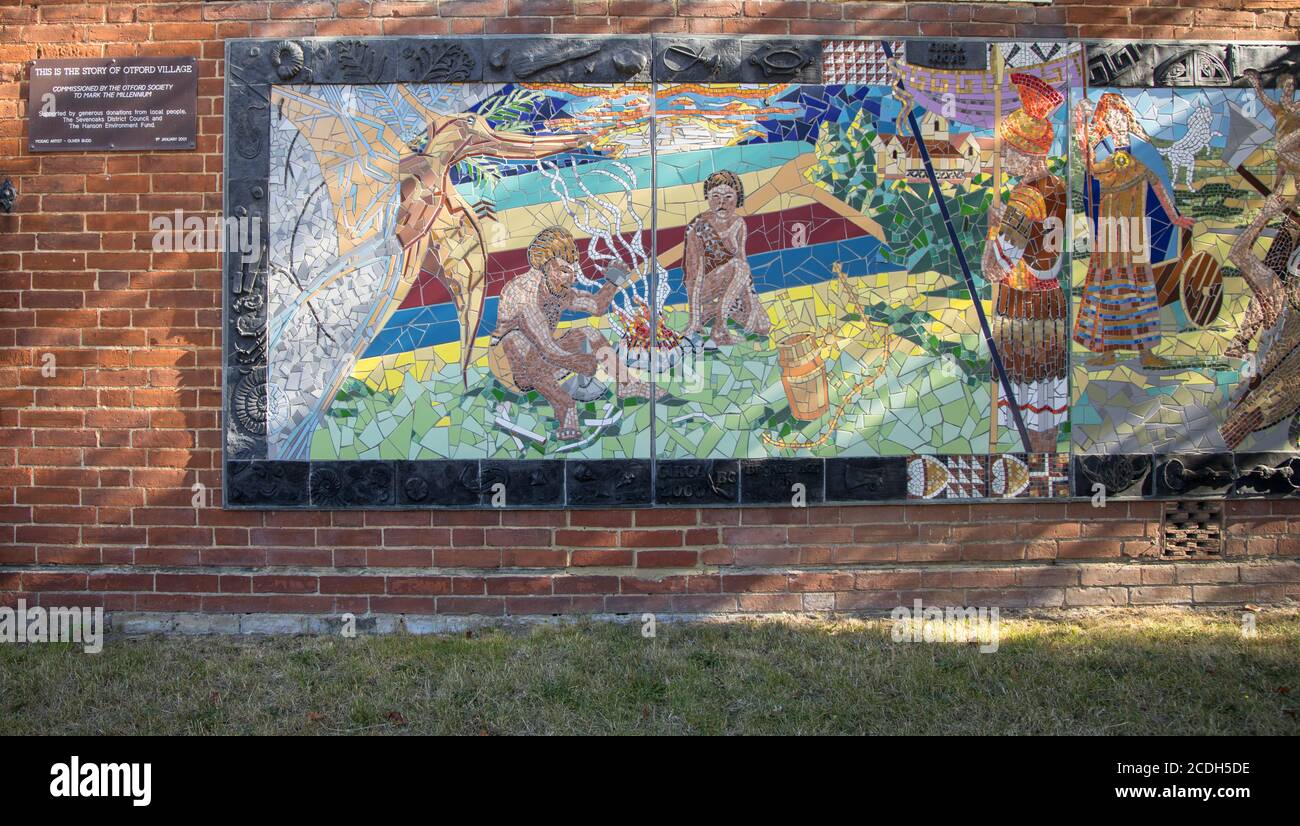 tile mural in the village of otford near sevenoaks kent Stock Photo - Alamy