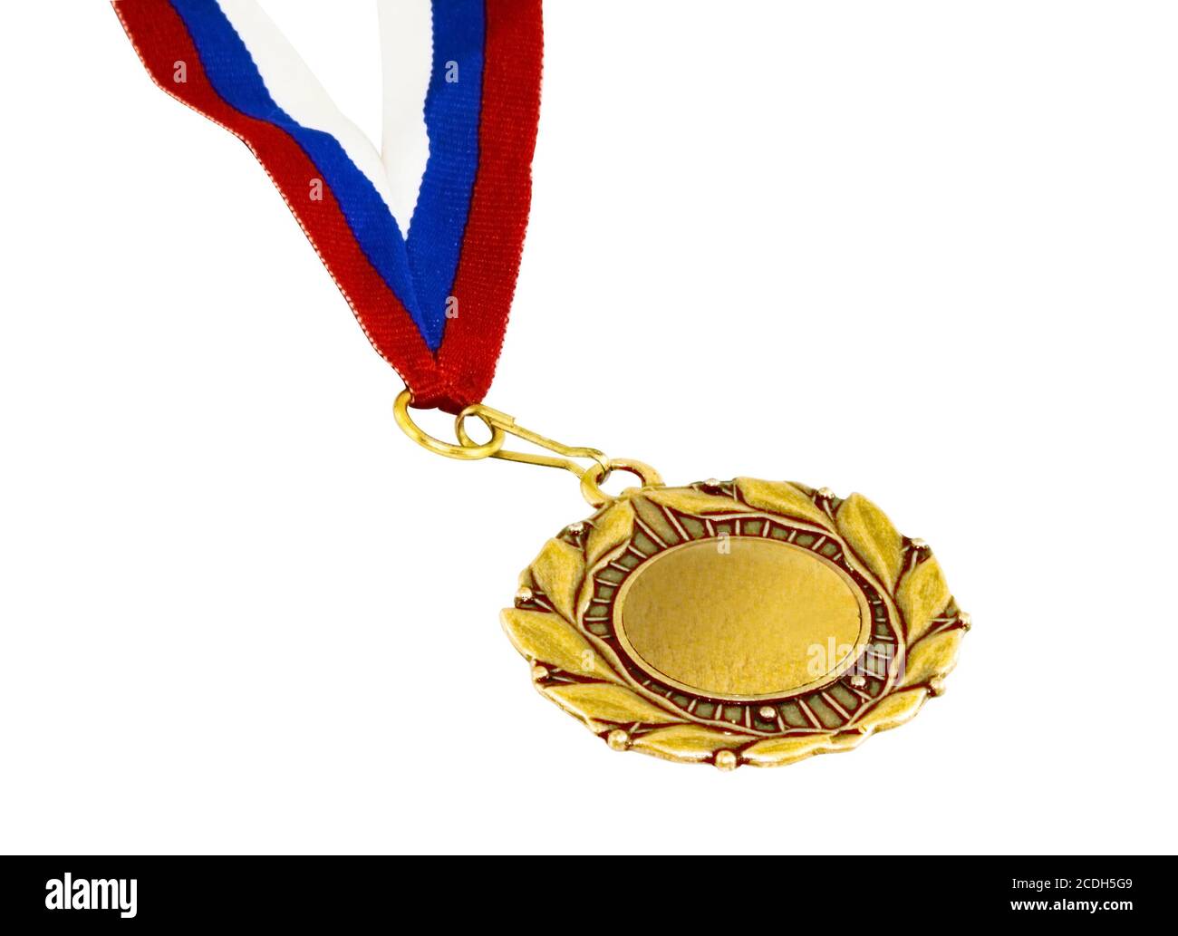 gold medal with ribbon isolated over white background Stock Photo - Alamy