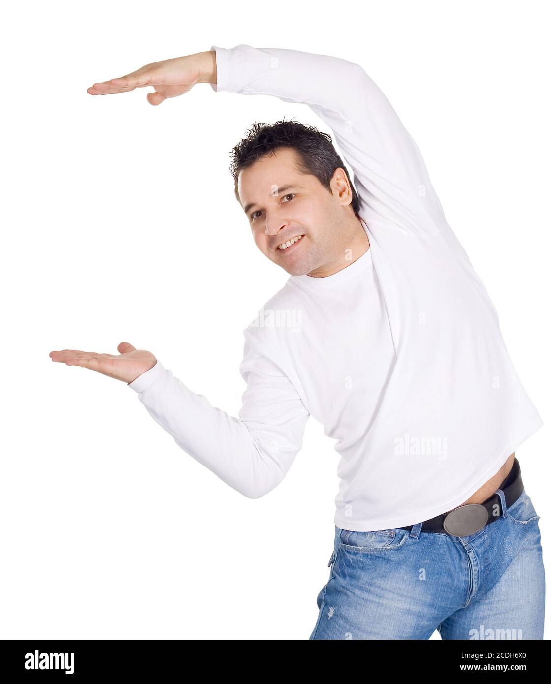 Image happy positive man Cut Out Stock Images & Pictures - Alamy