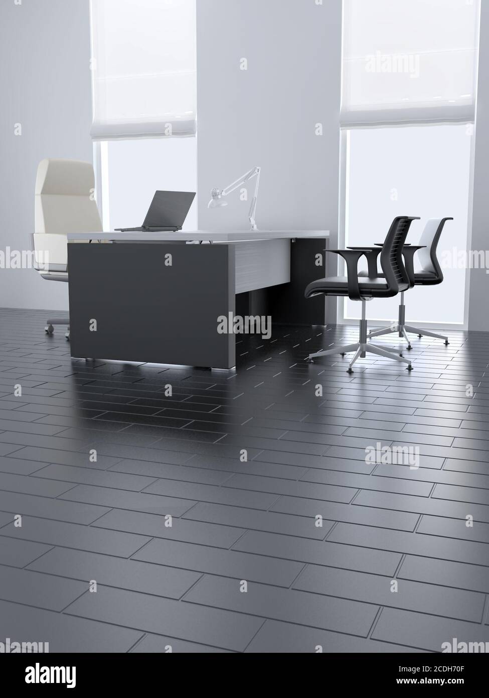 Empty office room with table Stock Photo - Alamy
