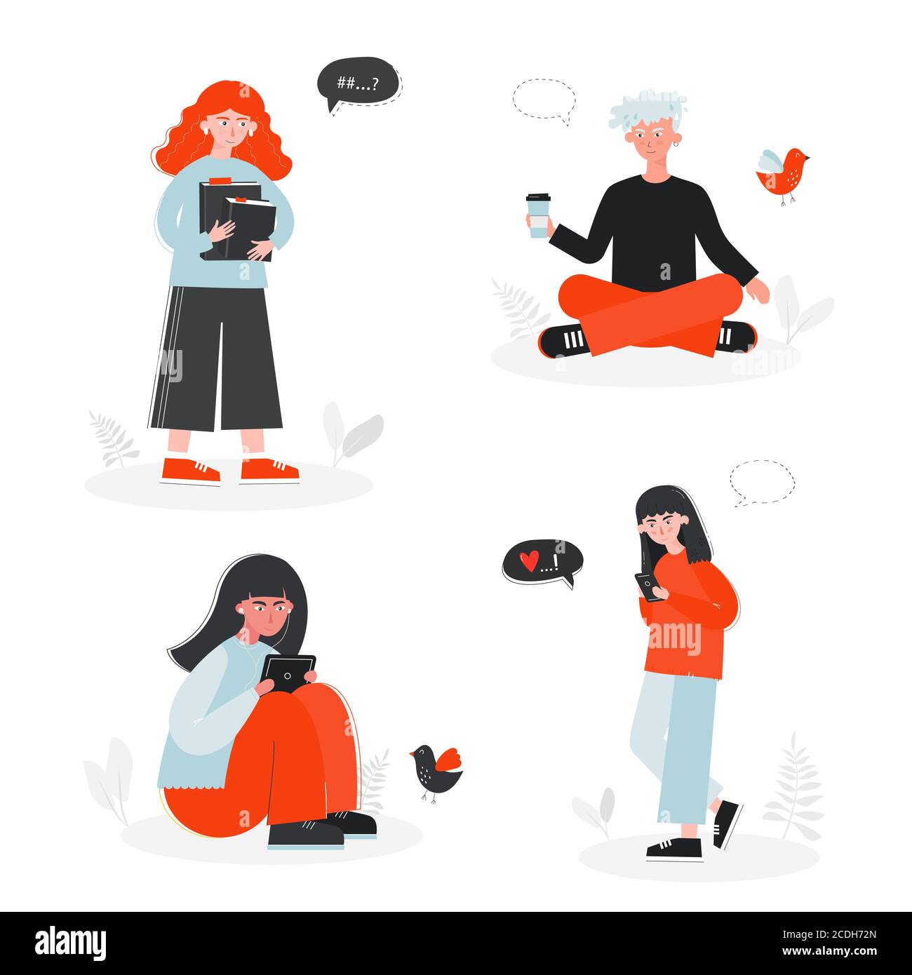 flat people set Stock Vector Image & Art - Alamy