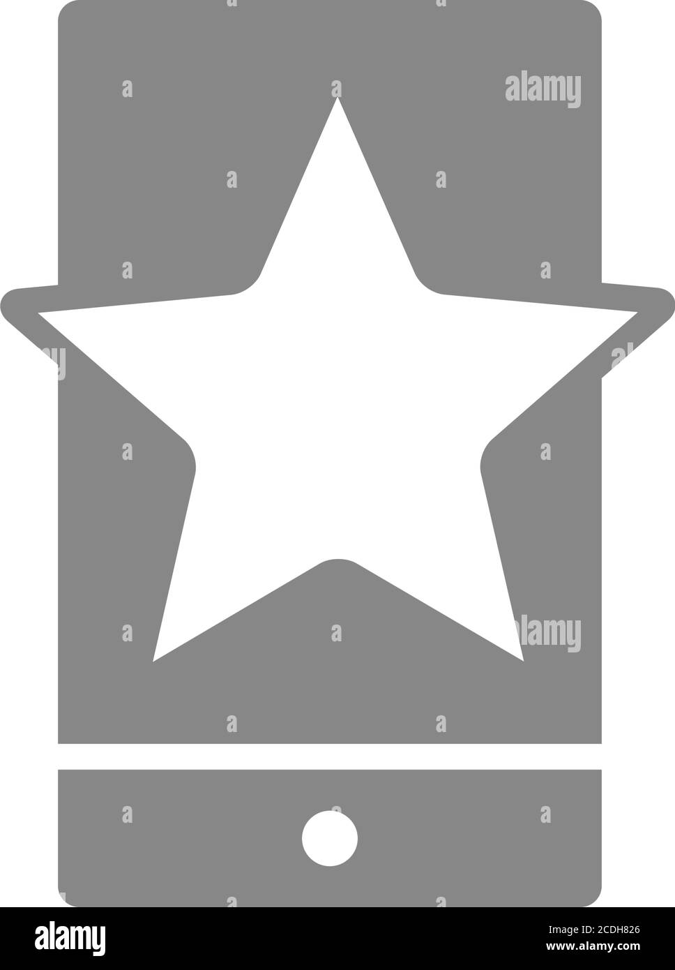 Star with phone, feedback gray icon. Mobile app review, add to ...