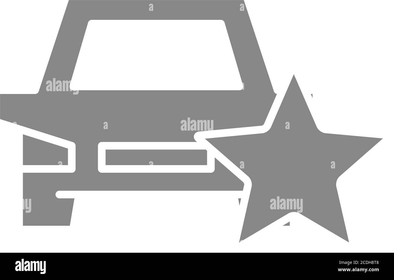 Car rating, auto with star gray icon. Transportation service review ...