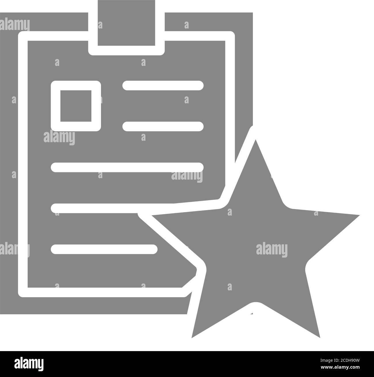 Clipboard with star gray icon. Document rating, add to favorites ...