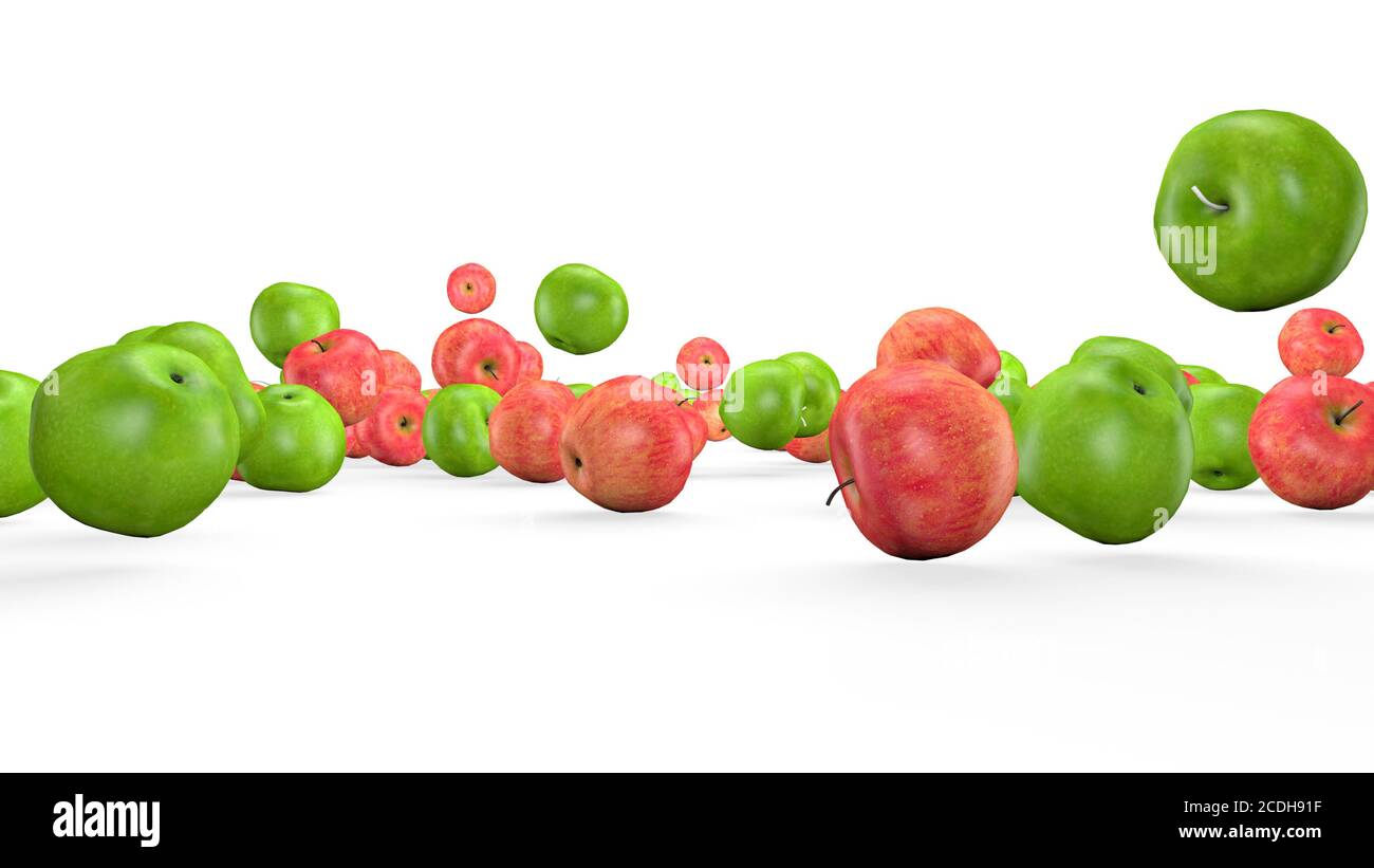 Fruit mix, animated fruit movement, 3D rendering Stock Photo - Alamy