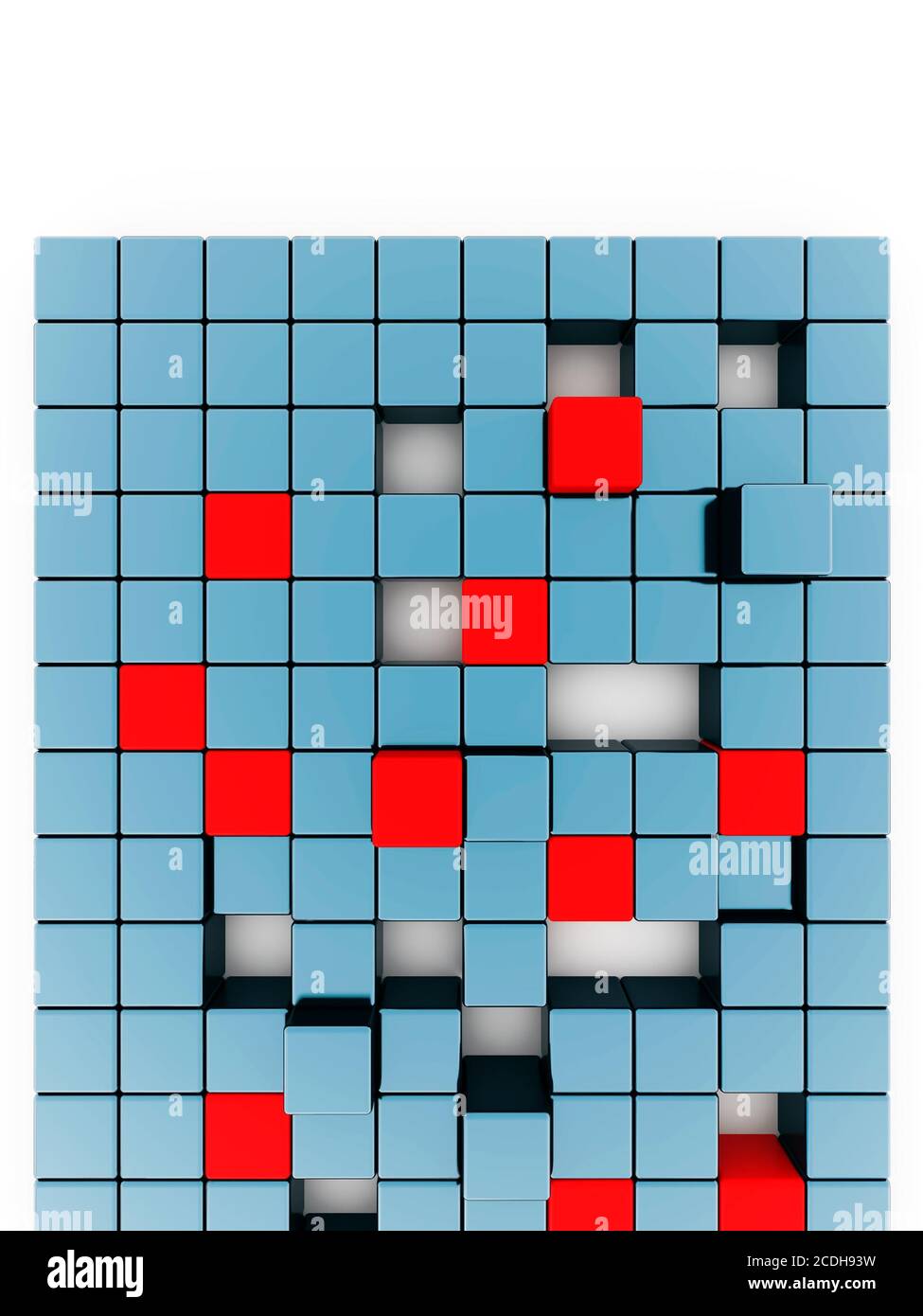 Abstract red and blue metallic cubes on a white Stock Photo - Alamy