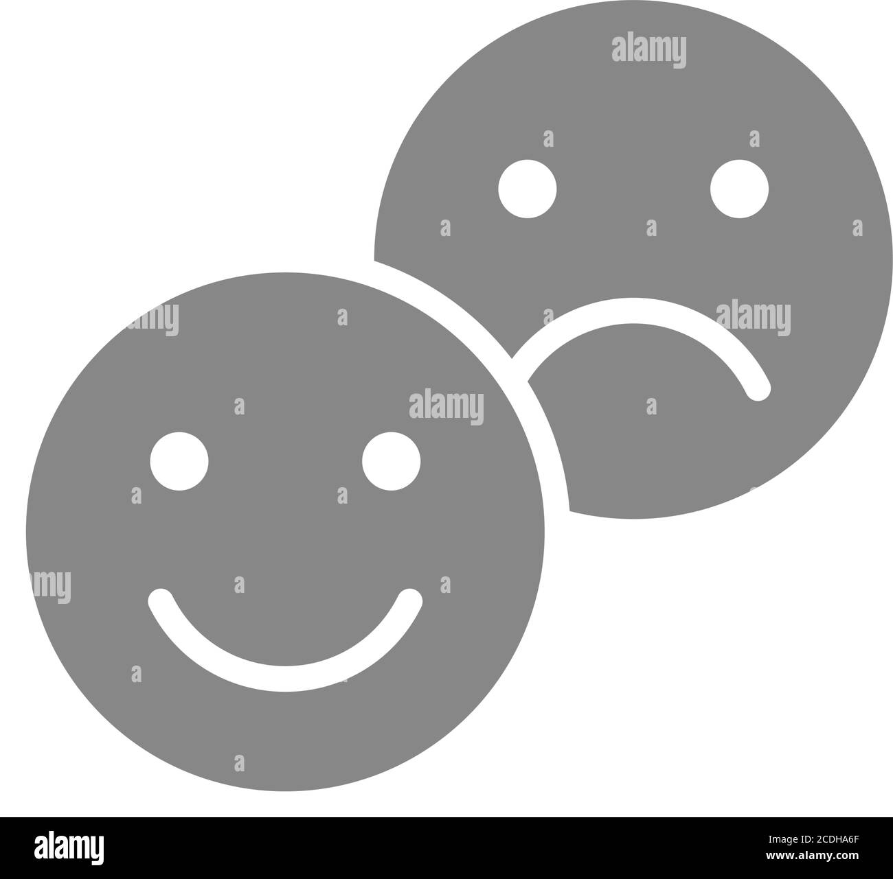 Positive and negative emoji gray icon. Level of satisfaction, good and ...