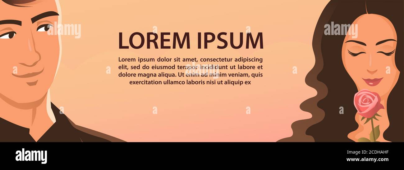 Banner with a beautiful romantic couple Stock Vector Image & Art - Alamy