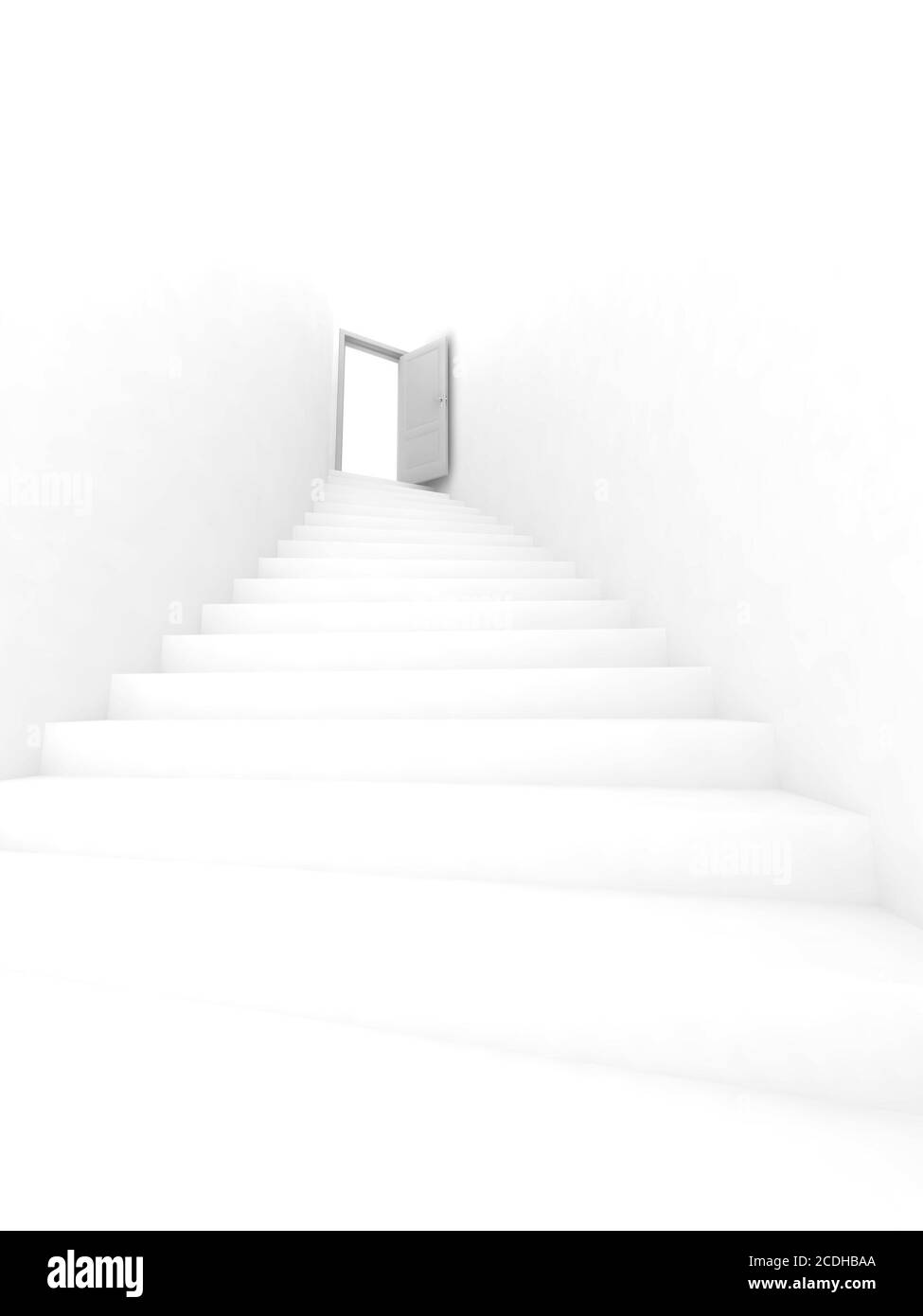 White twisted ladder and opened door with light ah Stock Photo - Alamy