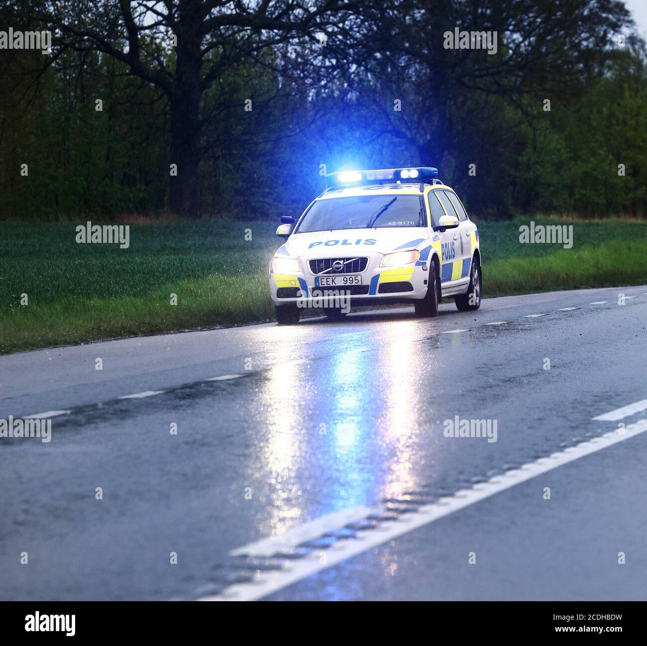 Swedish police car, Volvo, Photo Jeppe Gustafsson Stock Photo - Alamy